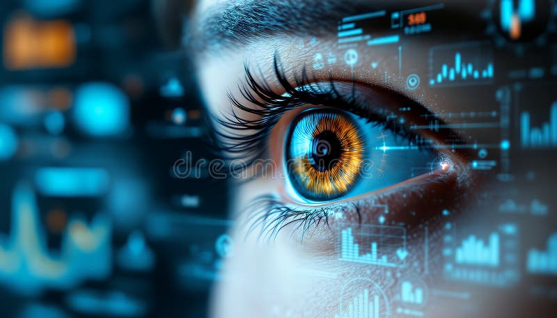 Eye with Data Overlay Showing Futuristic Tech Vision and Digital ...