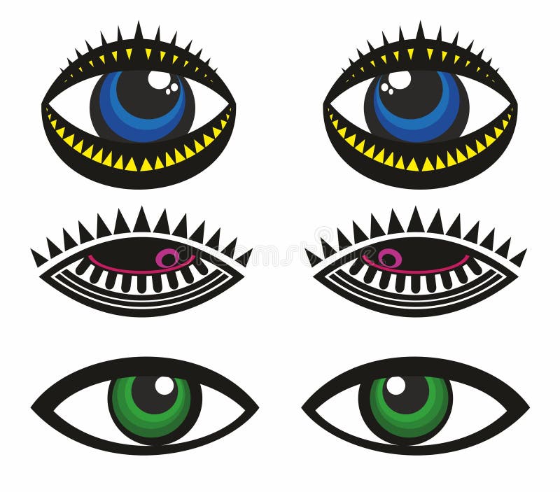 Eye Design. Set of Different Eyes. Vector Illustration Stock Vector ...