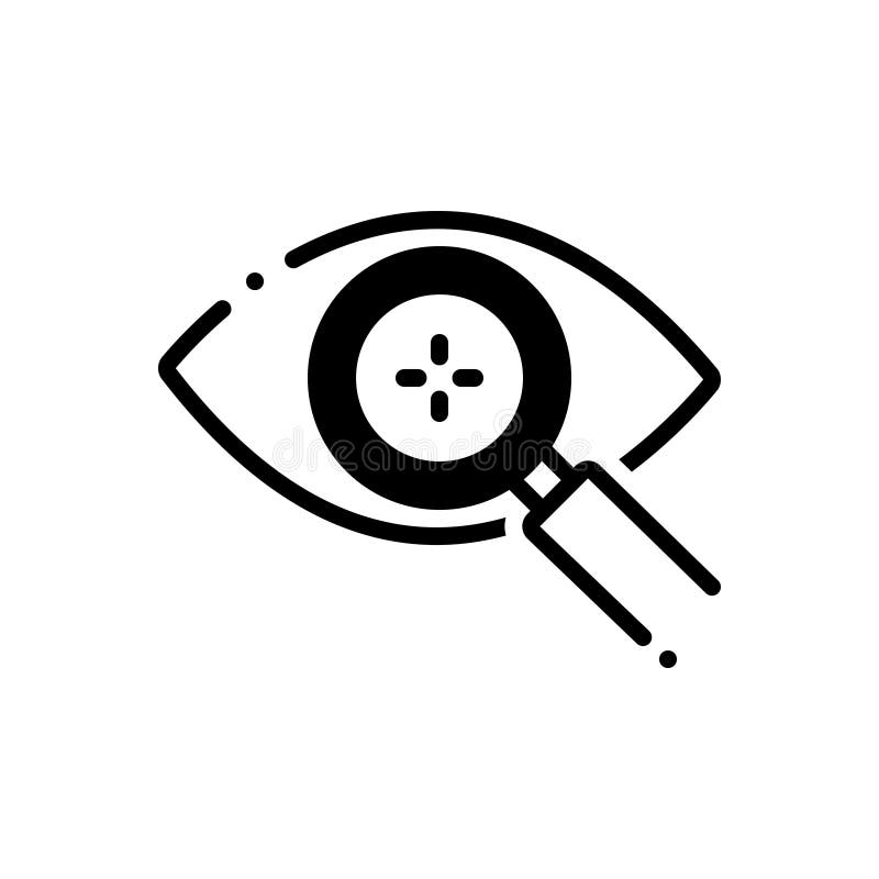 Black Solid Icon for Eye Detect, Magnifying and Retina Stock Vector ...
