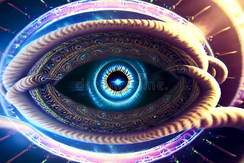 Eye of the Devil. 3D Surreal Illustration Stock Illustration ...