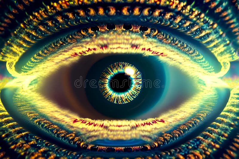 Eye of the Devil. 3D Surreal Illustration Stock Illustration ...