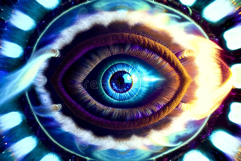 Eye of the Devil. 3D Surreal Illustration Stock Illustration ...
