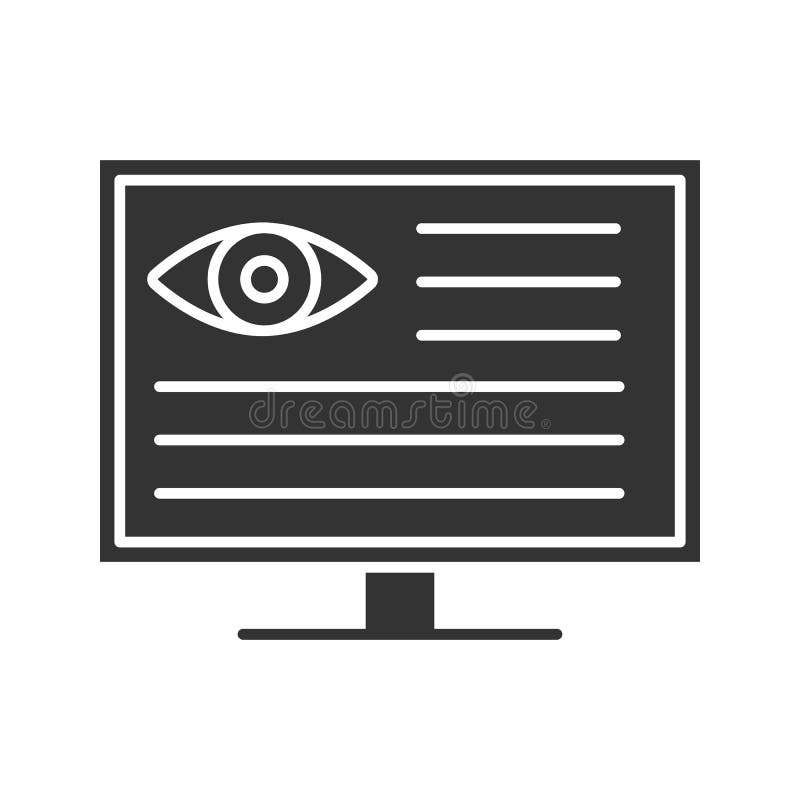 Eye Diagnostic Computer Glyph Icon Stock Vector - Illustration of ...