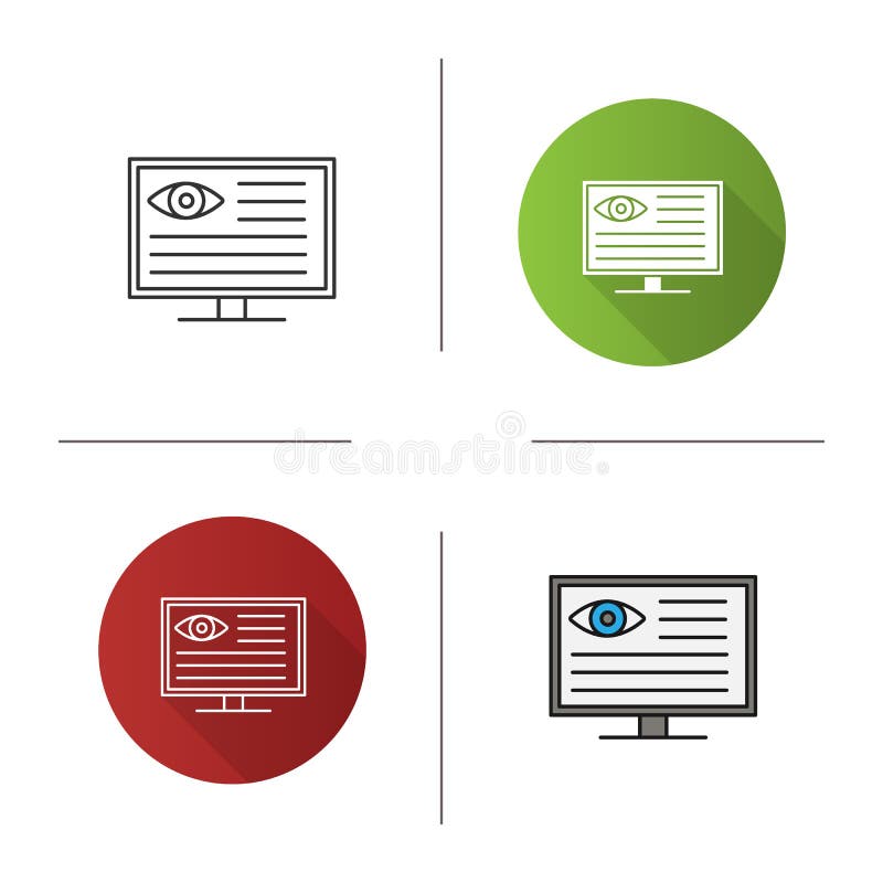 Computer Monitor Eye Isolated Icon Stock Illustrations – 1,647 Computer ...