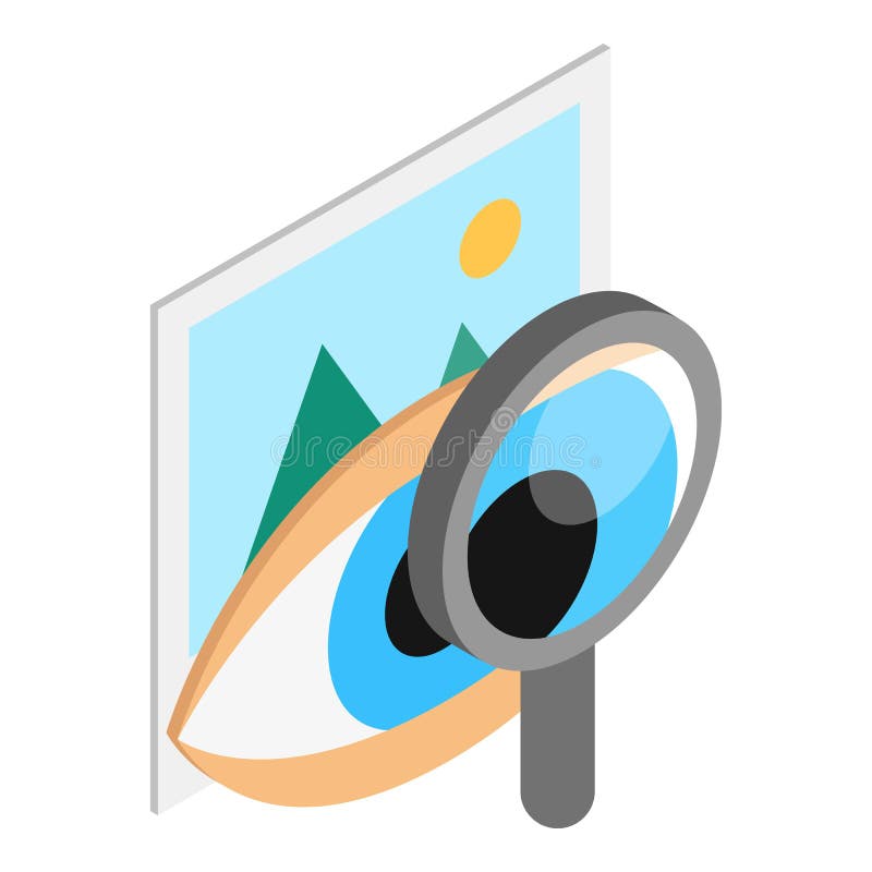 Eye Diagnostic Icon Isometric Vector. Open Human Eye Magnifier and ...