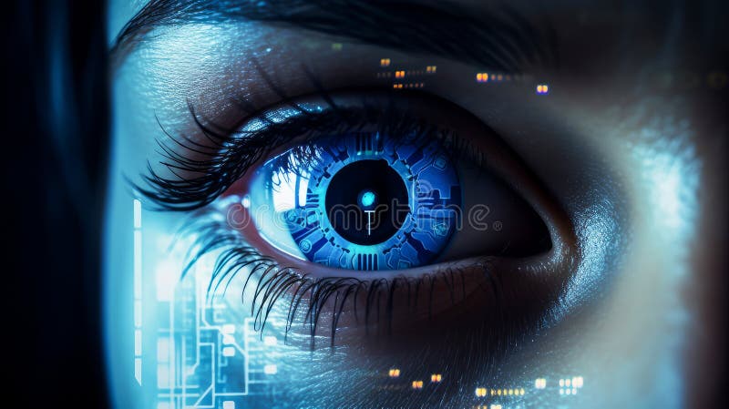 Eye Digital AI Code stock illustration. Illustration of bokeh - 312424890