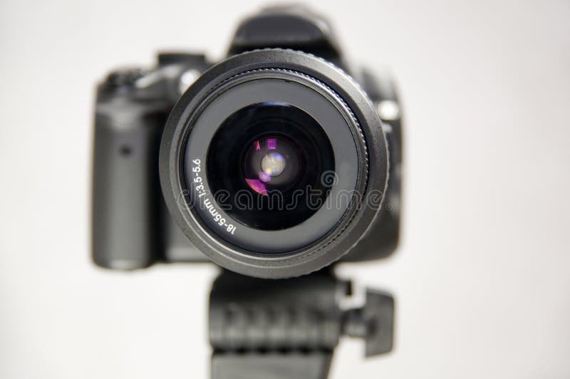 Eye of a Digital Camera in Photo Studio. Lens Close Up Stock Photo ...