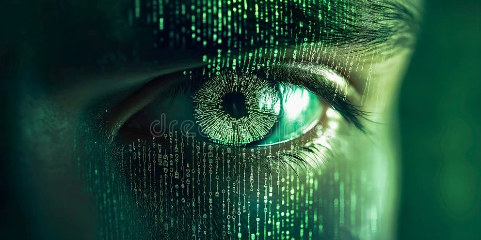 Eye Digital Technology Futuristic Vision Security Cyber Code Matrix ...