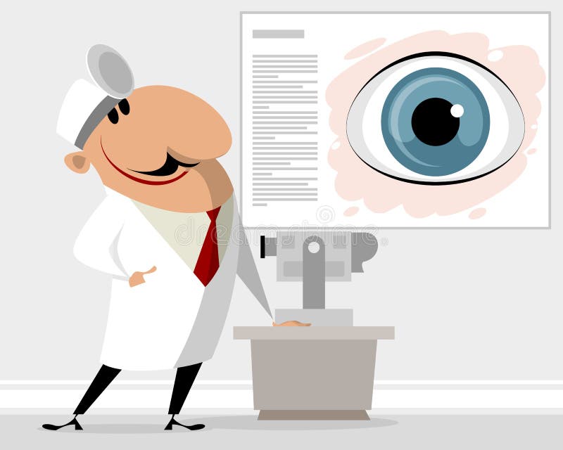 Eye doctor in clinic stock vector. Illustration of male - 113725198