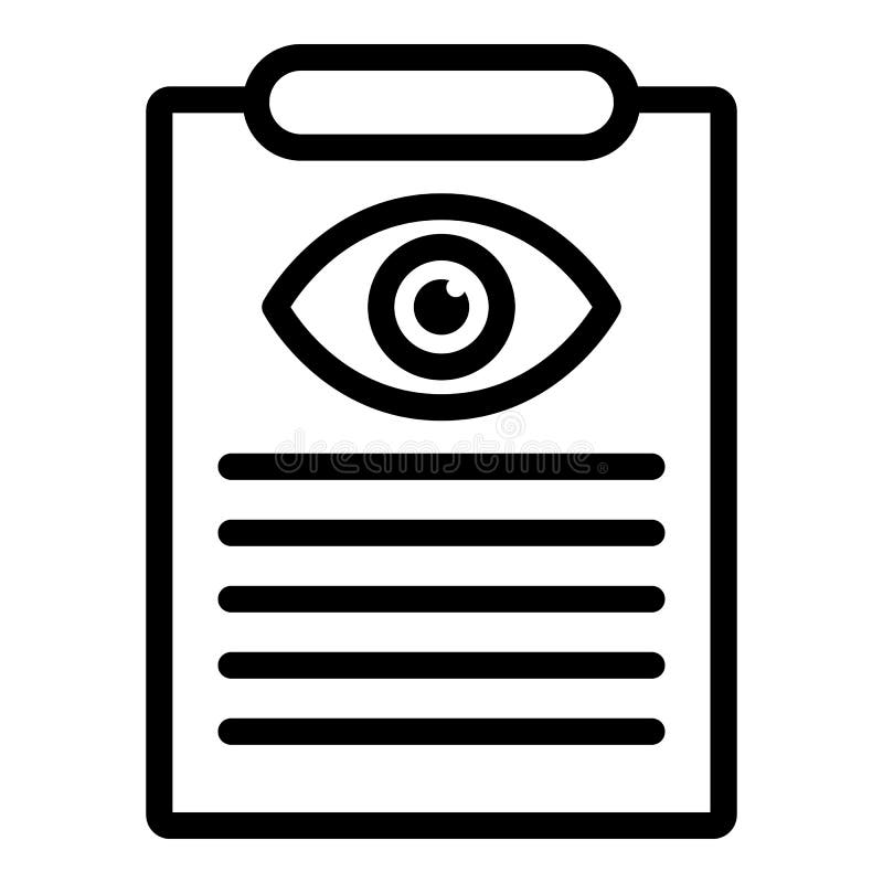 Eye Doctor Document Icon, Outline Style Stock Vector - Illustration of ...