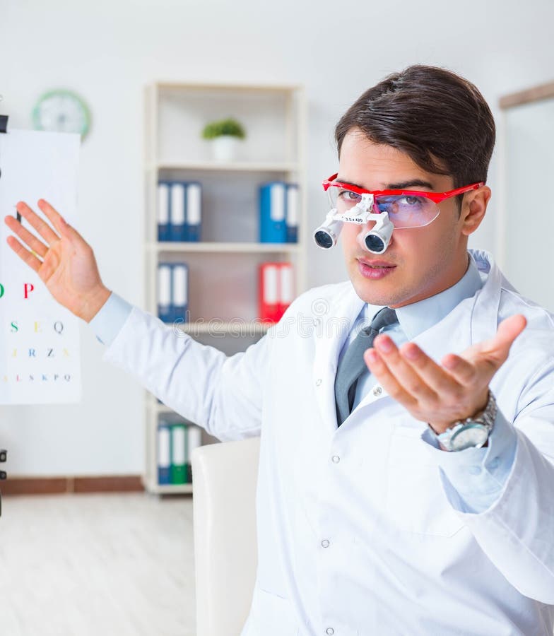 Eye Doctor in Eyecare Concept in Hospital Stock Image - Image of ...