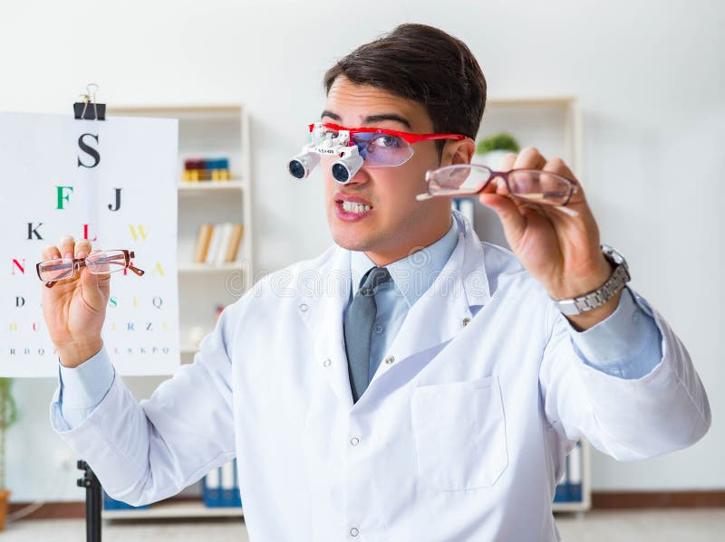 Eye Doctor in Eyecare Concept in Hospital Stock Image - Image of check ...