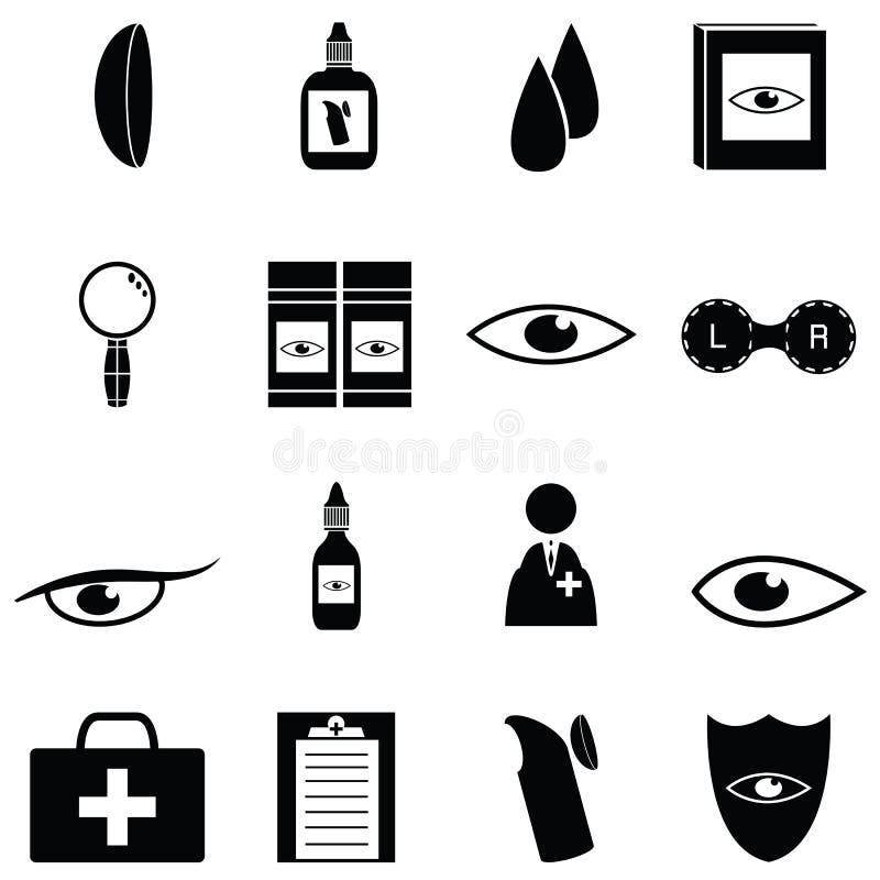 Eye doctor icon set stock vector. Illustration of design - 102208199