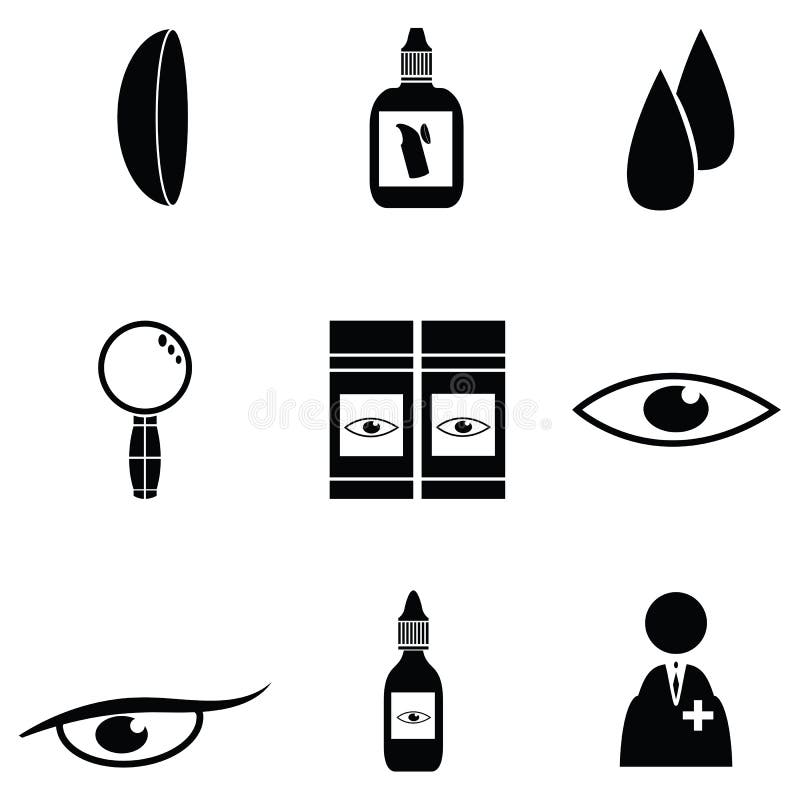 Eye doctor icon set stock vector. Illustration of optometrist - 102208402