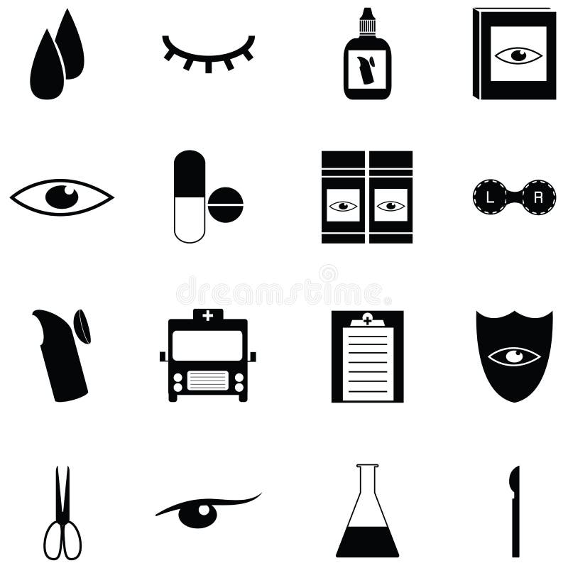 Eye doctor icon set stock vector. Illustration of doctor - 120564344