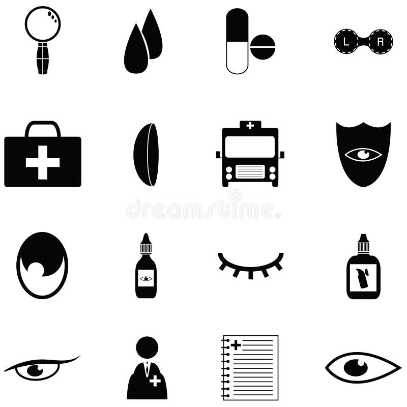 Eye doctor icon set stock vector. Illustration of medicine - 120564372