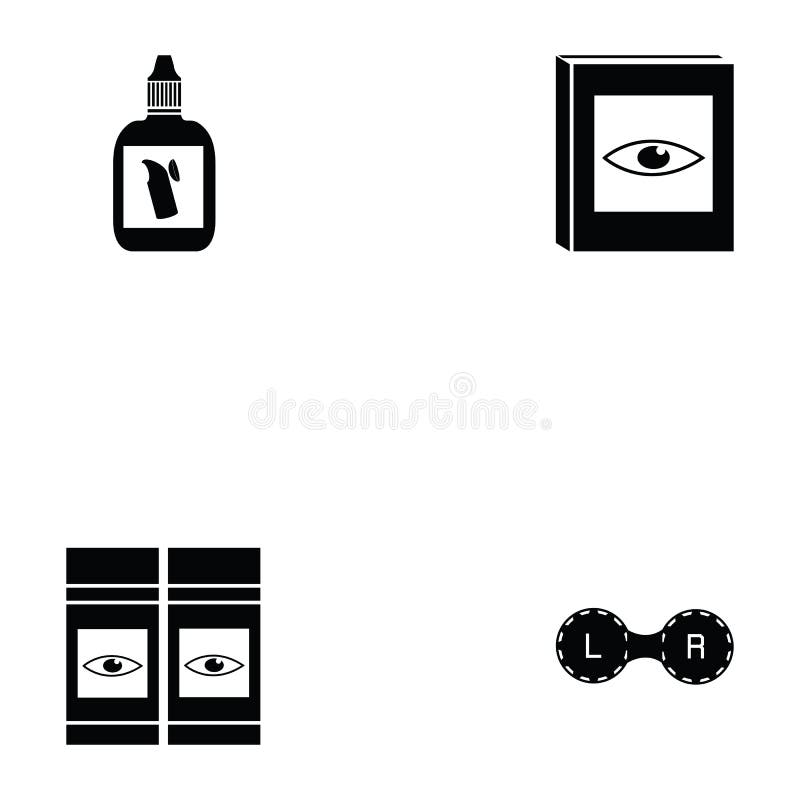 Eye doctor icon set stock vector. Illustration of eyesight - 120564554