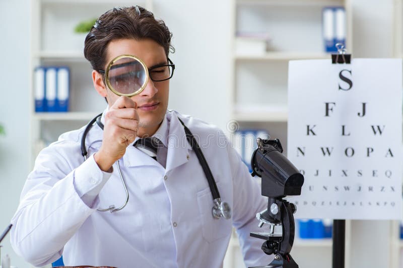 Eye Doctor in Medical Concept Stock Photo - Image of eyeglass ...