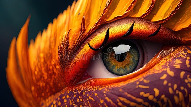 Eye of a Dragon Close-up. 3D Rendering. Computer Digital Drawing Stock ...