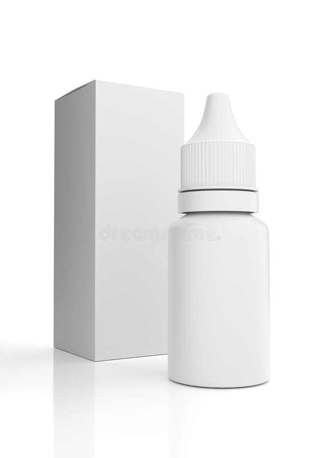 Eye Drop Bottle and Box Mockup Isolated on White Background - 3D ...