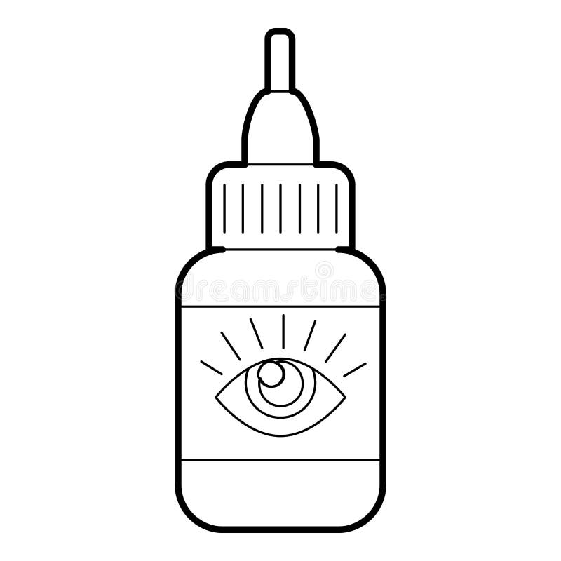 Eye Drops Icon, Outline Style Stock Vector - Illustration of line ...