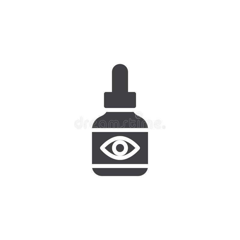 Eye drops vector icon stock vector. Illustration of sign - 129306592