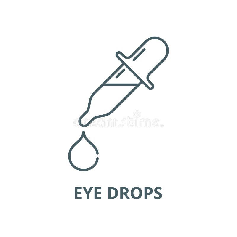 Eye Drops Vector Line Icon, Linear Concept, Outline Sign, Symbol Stock ...