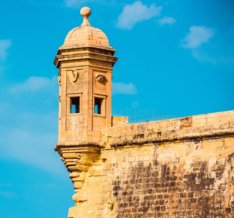 The Eye & Ear Vedette in Malta Stock Image - Image of point, fortified ...