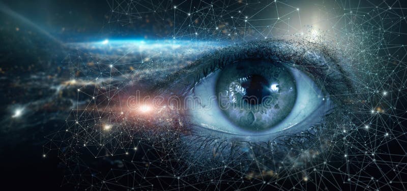 Eye Emerging from the Network of Connections on the Background of the ...
