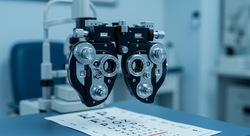 Eye Exam Equipment: Phoropter & Eye Chart in Optometry Clinic - Modern ...