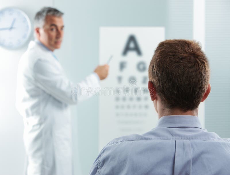 Eye exam stock photo. Image of adult, young, aged, coat - 34059876