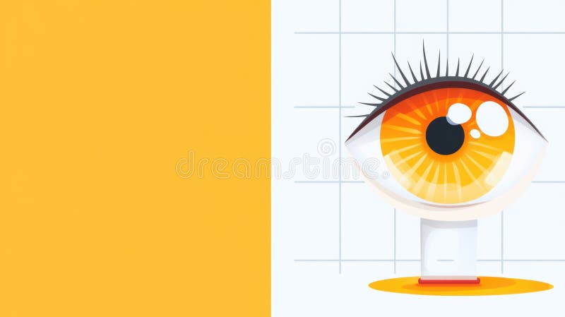 Eye Examination, Close-up with Vision Chart, Flat Design Illustration ...