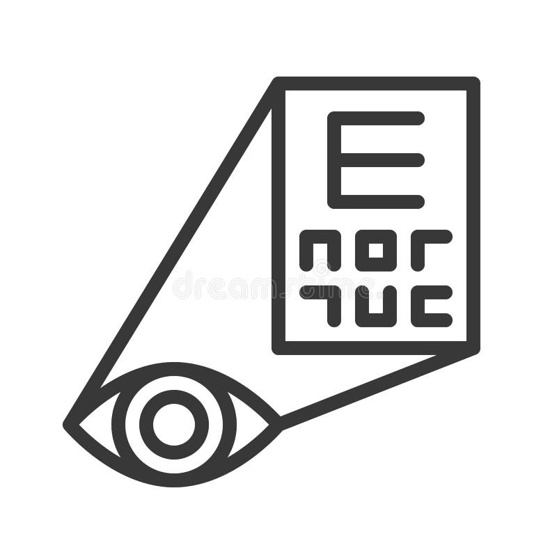 Eye Examination or Optometry, Outline Vector Icon Stock Vector ...