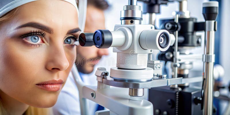 Eye Examination Under a Microscope before Eye Surgery Vision Correction ...