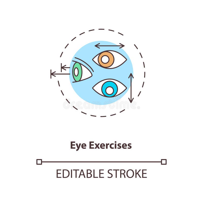 Eye exercises concept icon stock vector. Illustration of medical ...