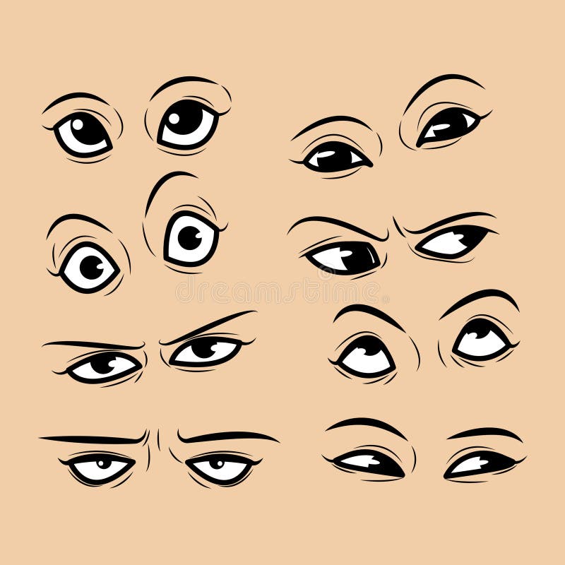 Eye Expression Cartoon Vector Illustration Stock Vector - Illustration ...