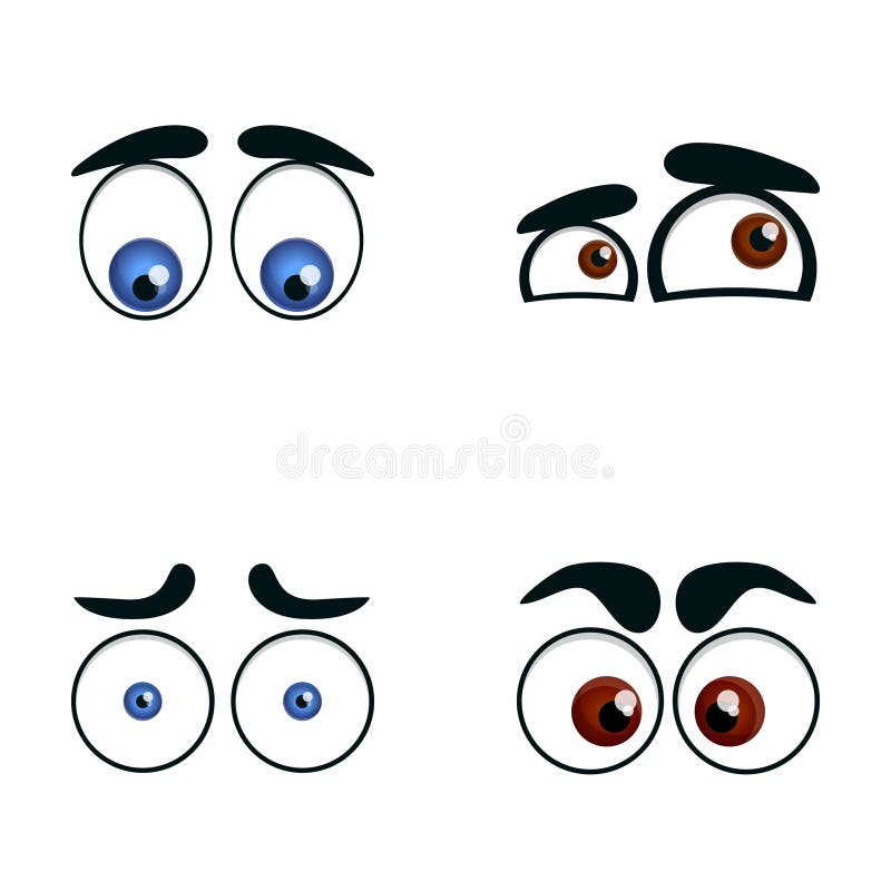 Eye Expression Icons Set Cartoon Vector. Cartoon Eye Expressing Various ...
