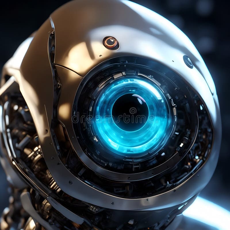 The Eye is the Eye of a Robot in the Universe in Space Stock Image ...