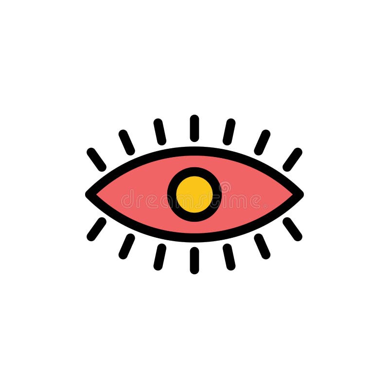 Eye, Eyes, Watch, Design Flat Color Icon. Vector Icon Banner Template ...