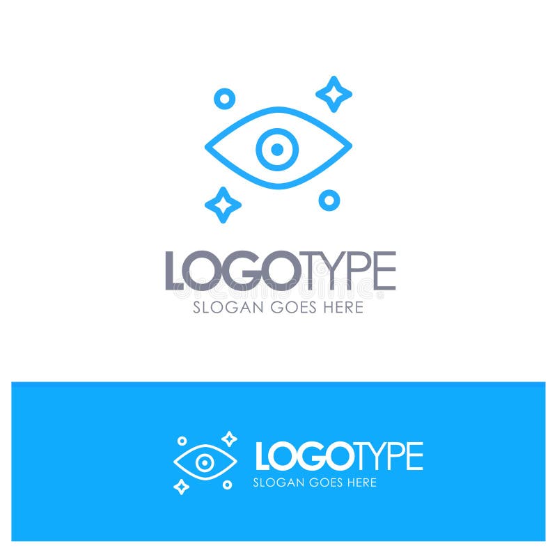 Eye, Eyes, Watching Blue Outline Logo Place for Tagline Stock Vector ...
