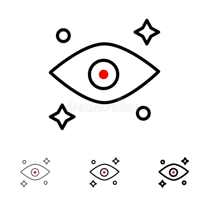 Eye, Eyes, Watching Bold and Thin Black Line Icon Set Stock Vector ...