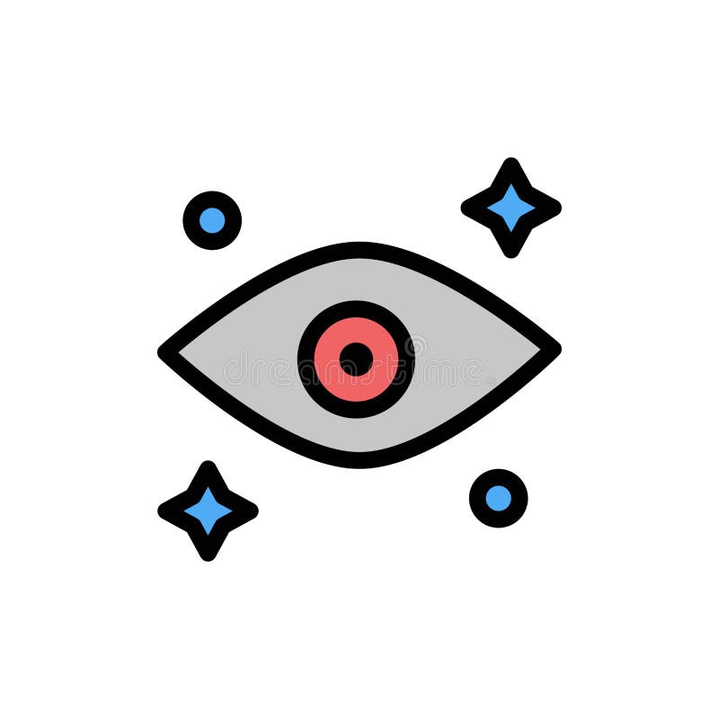 Eye, Eyes, Watching Flat Color Icon. Vector Icon Banner Template Stock ...