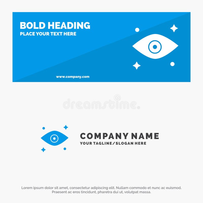 Eye, Eyes, Watching SOlid Icon Website Banner and Business Logo ...
