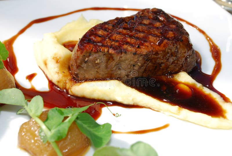 Eye Fillet Steak stock image. Image of puree, cuisine - 15045889