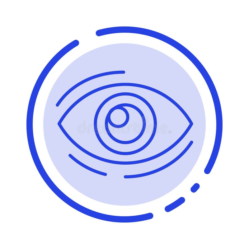Eye, Find, Look, Looking, Search, See, View Blue Dotted Line Line Icon ...
