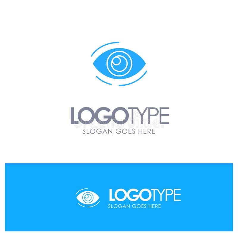 Eye, Find, Look, Looking, Search, See, View Blue Solid Logo with Place ...