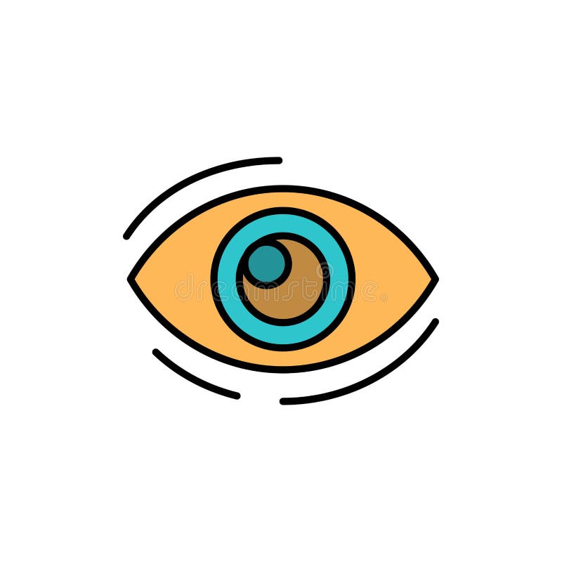 Eye, Find, Look, Looking, Search, See, View Flat Color Icon. Vector ...