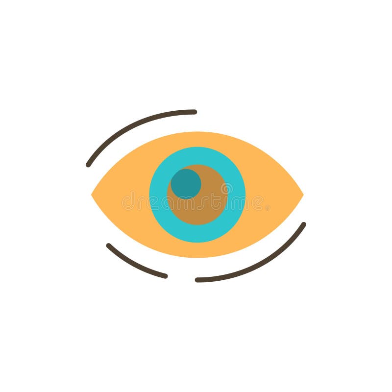 Eye, Find, Look, Looking, Search, See, View Flat Color Icon. Vector ...
