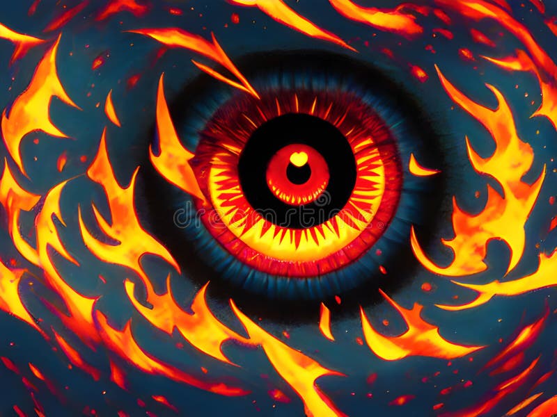 Eye of Fire. Abstract Eye, AI Generated Stock Illustration ...