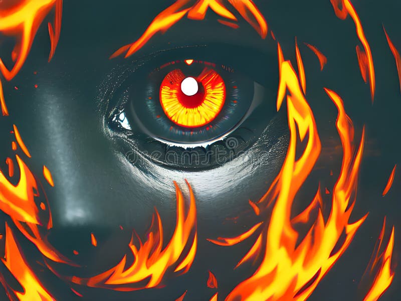 Eye of Fire. Abstract Eye, AI Generated Stock Illustration ...